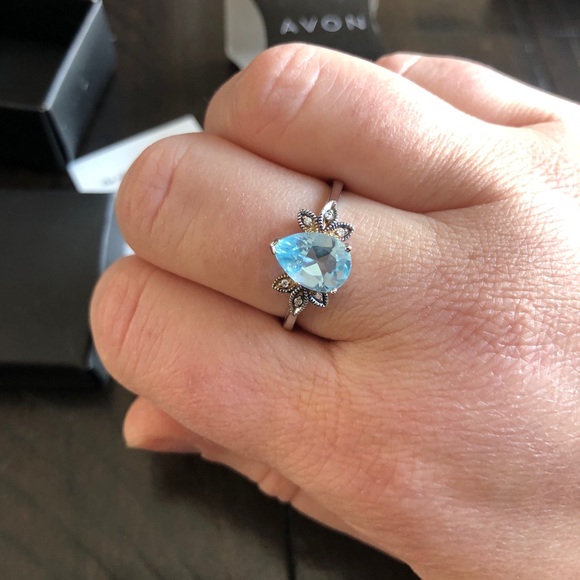 Avon | Jewelry | Genuine Blue Topaz Avon Sterling Silver 925 Ring ...